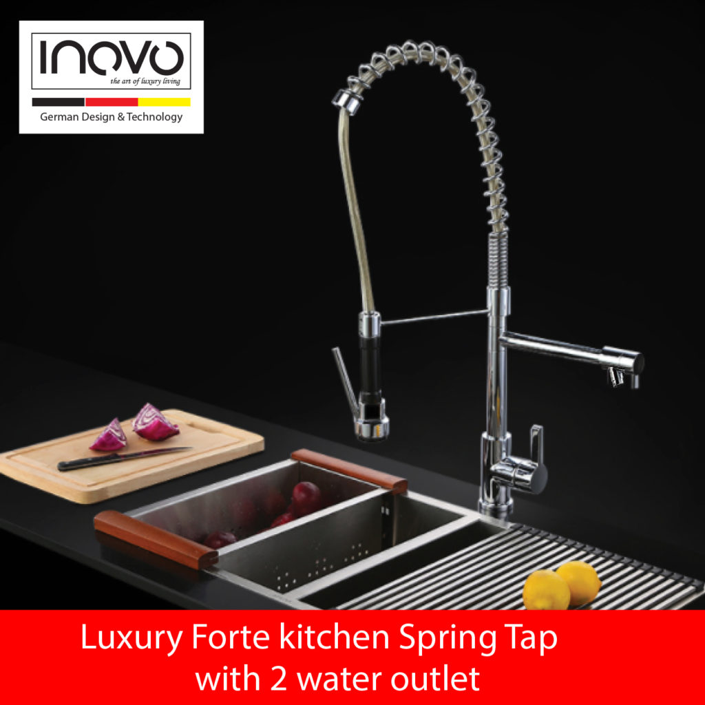 INOVO® Forte Spring mixer kitchen tap faucet with double outlet - inovo